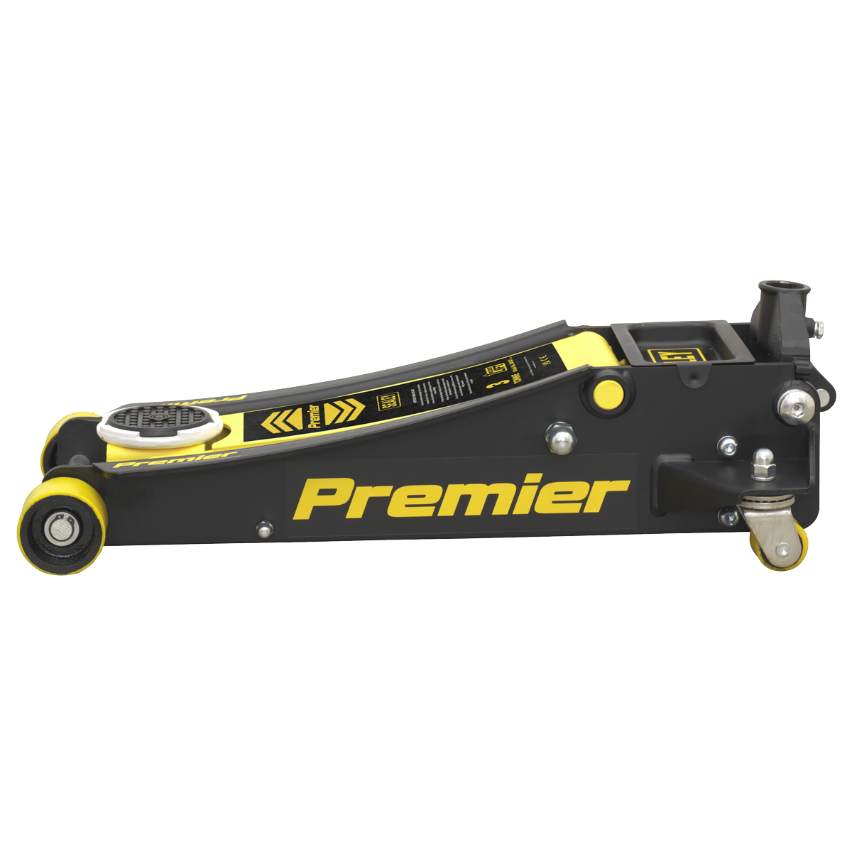 Premier Low Profile Trolley Jack with Rocket Lift 3 Tonne - Yellow